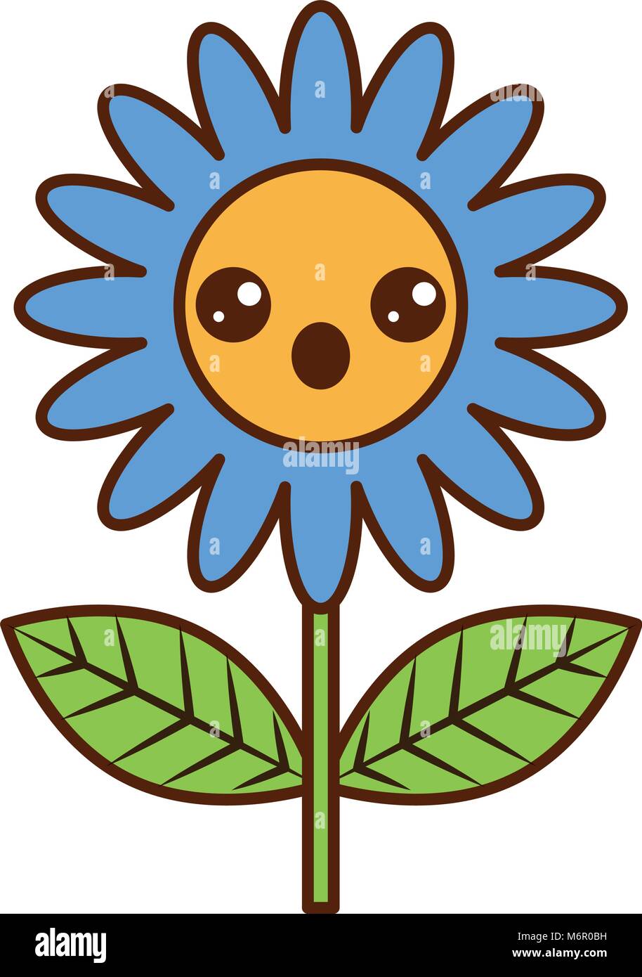 Kawaii cute décoration fleurs surprise cartoon vector illustration ...