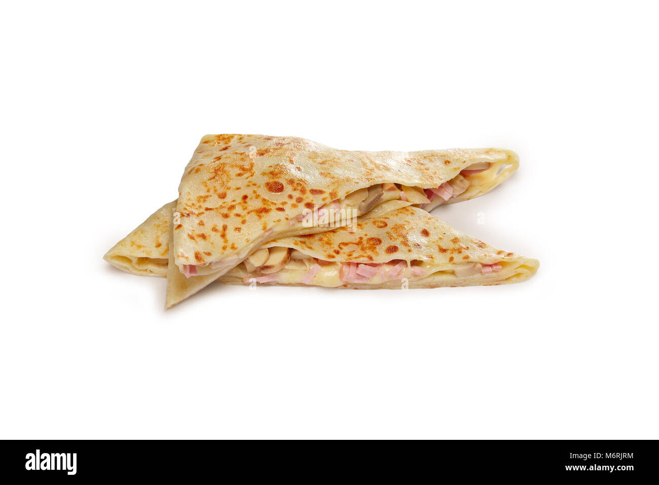 Mise en page de menu. Crêpe farcie de filet de poulet Photo Stock - Alamy