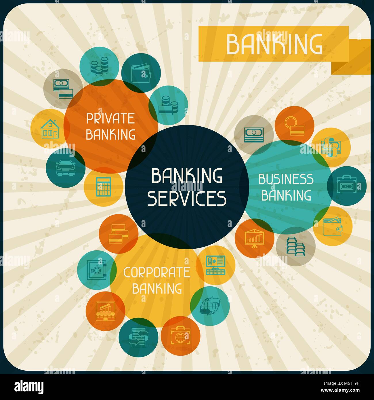 Services bancaires infographie Image Vectorielle Stock - Alamy