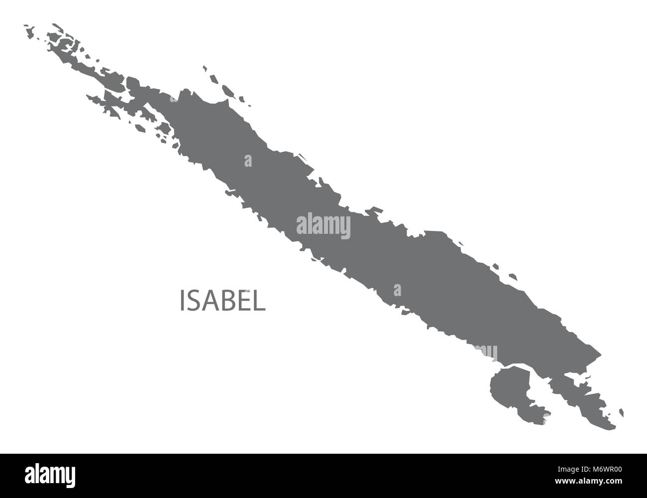 Isabel carte des Îles Salomon forme gris illustration Image Vectorielle ...