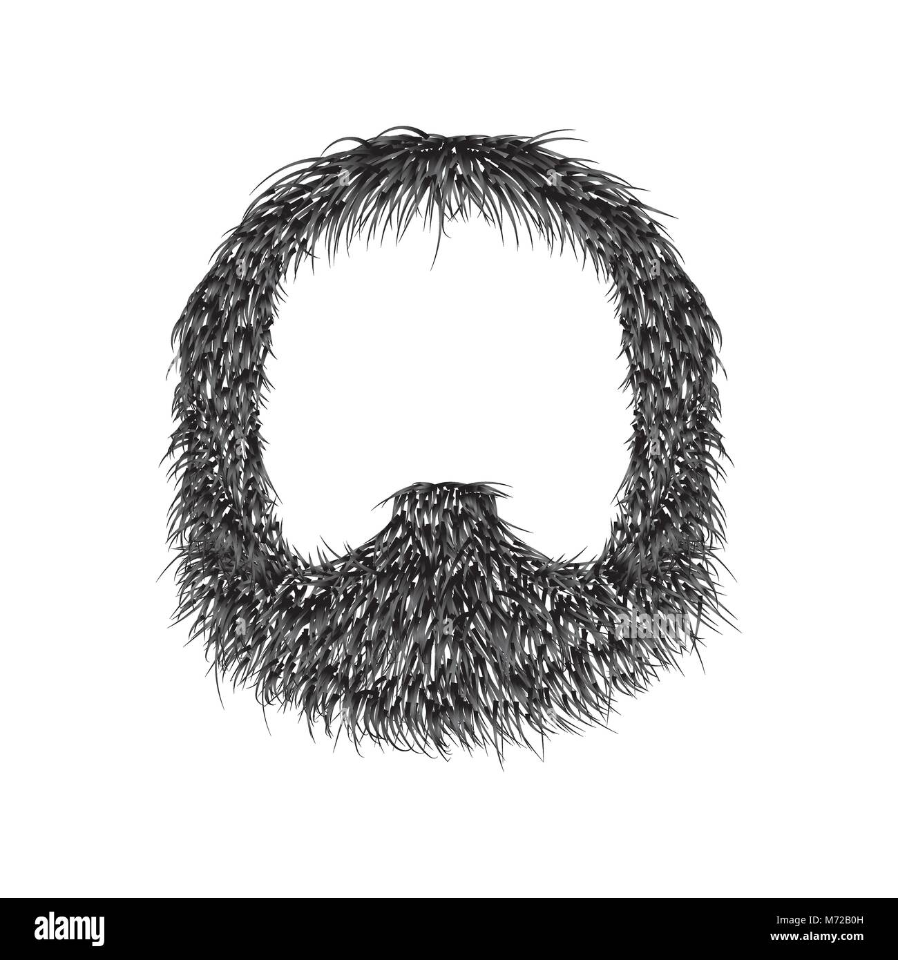 Barbe réaliste isolé sur fond blanc vector illustration Image ...
