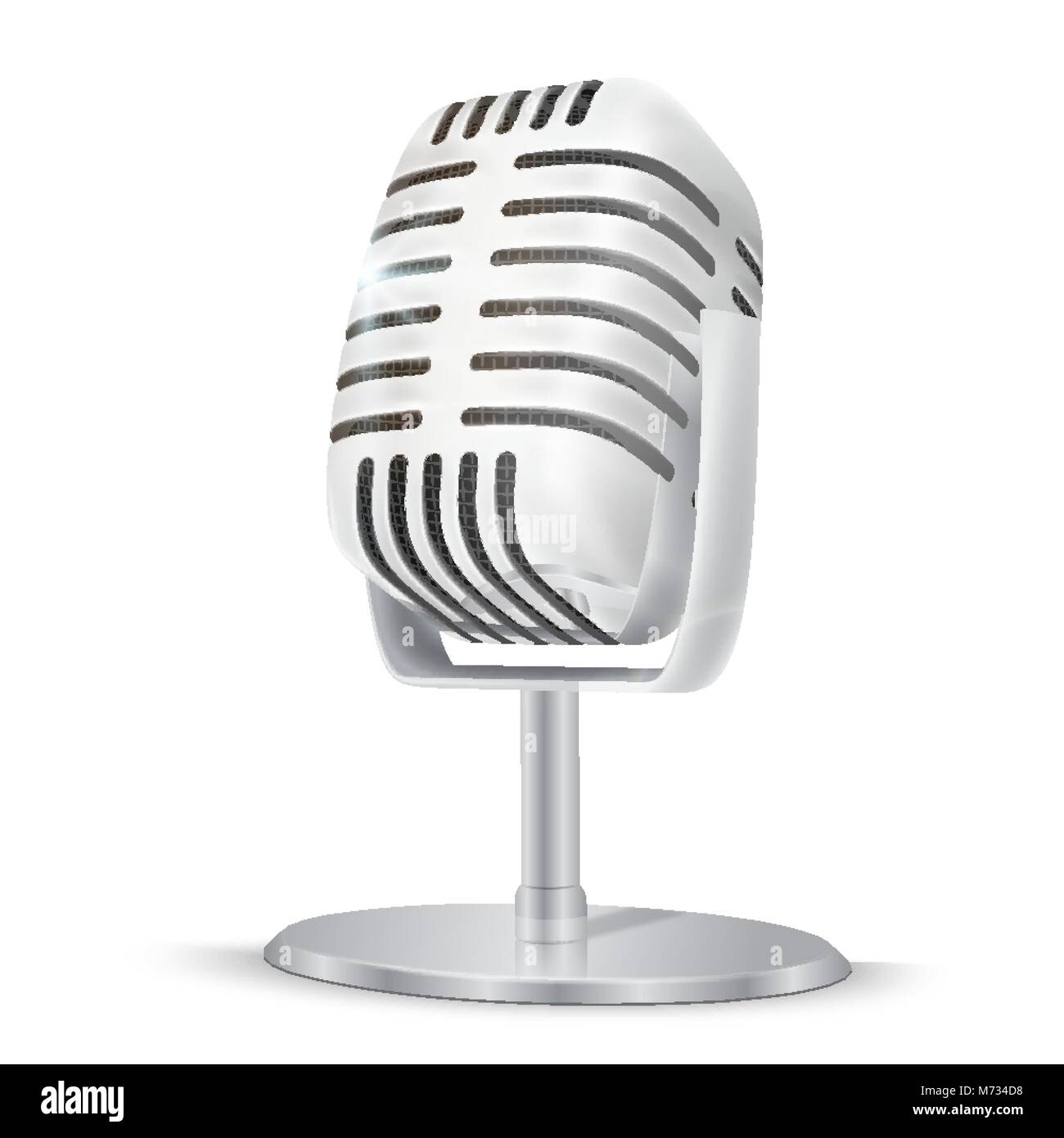 Vieux microphone pied argent Banque de photographies et d’images à haute résolution - Alamy