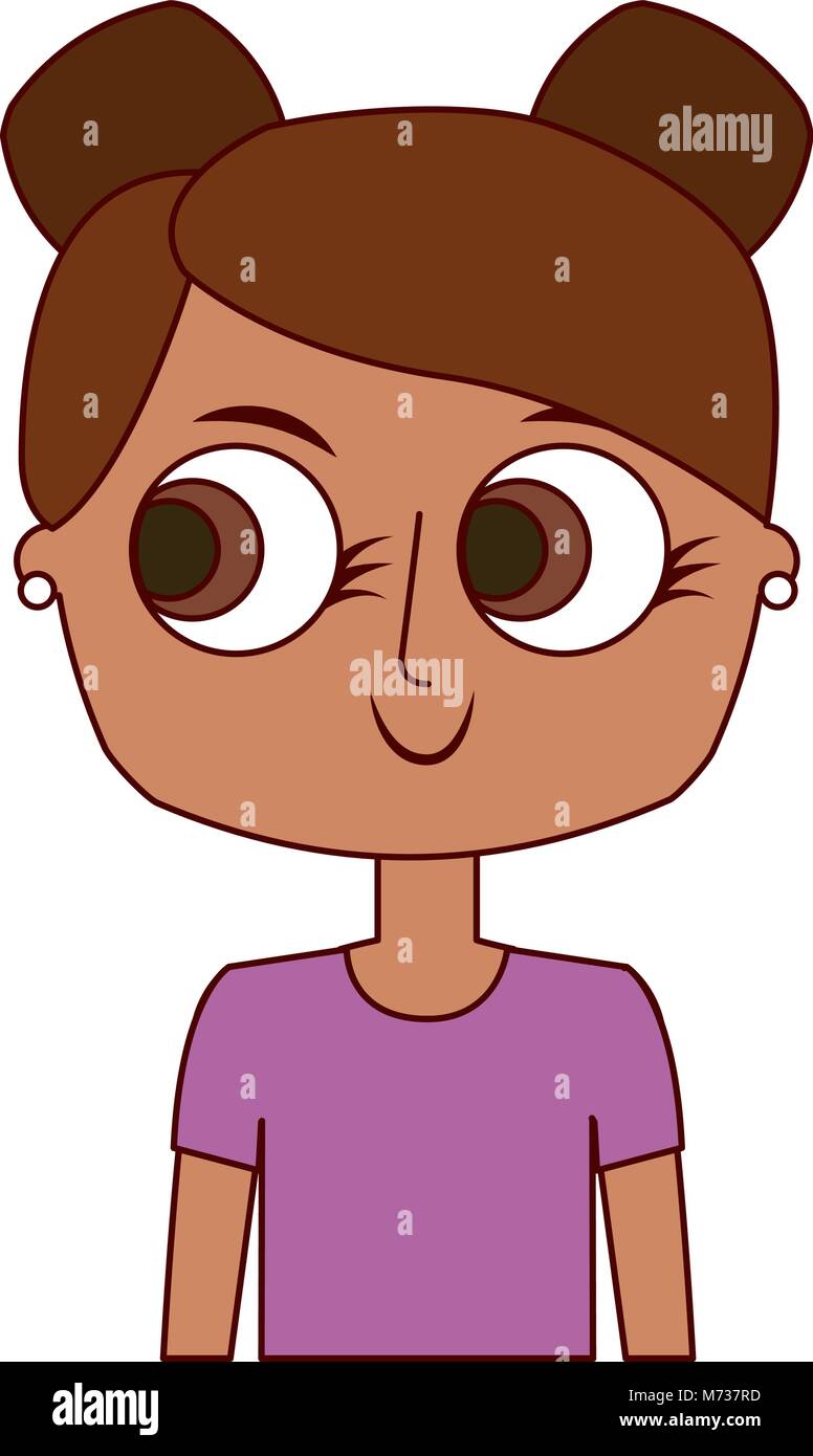 Happy cute teen girl fille cartoon Image Vectorielle Stock - Alamy