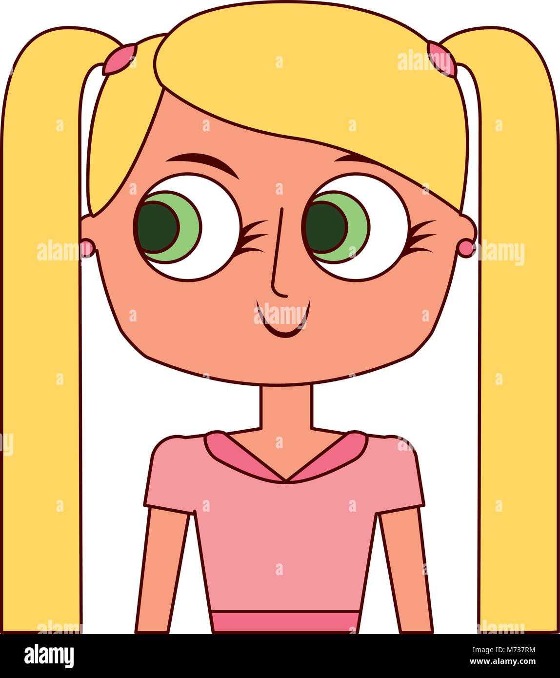 Happy cute teen girl fille cartoon Image Vectorielle Stock - Alamy