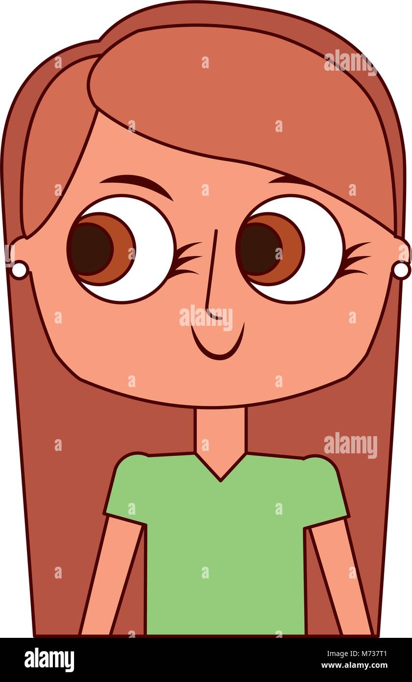 Happy cute teen girl fille cartoon Image Vectorielle Stock - Alamy
