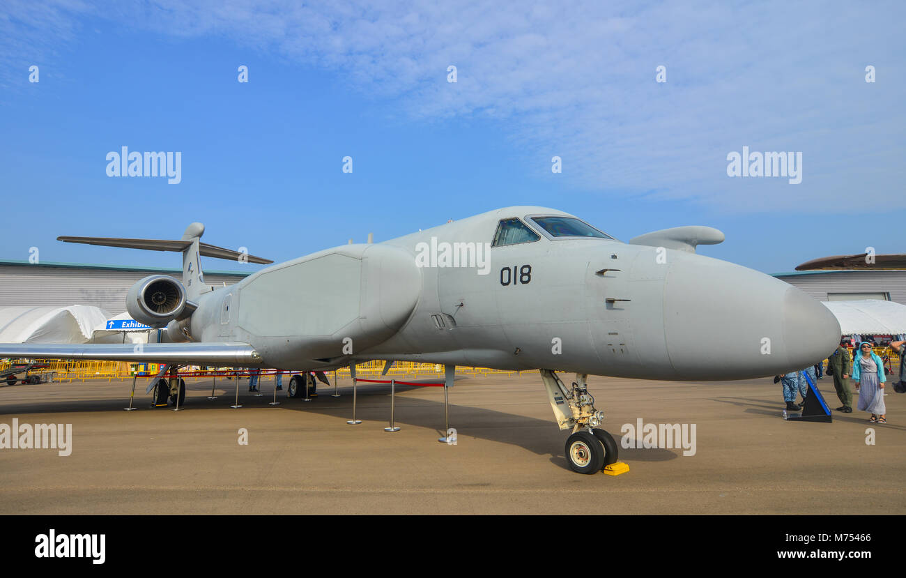 Singapour - Feb 10, 2018. Un Gulfstream G550 Appareil AEW de Singapour ...