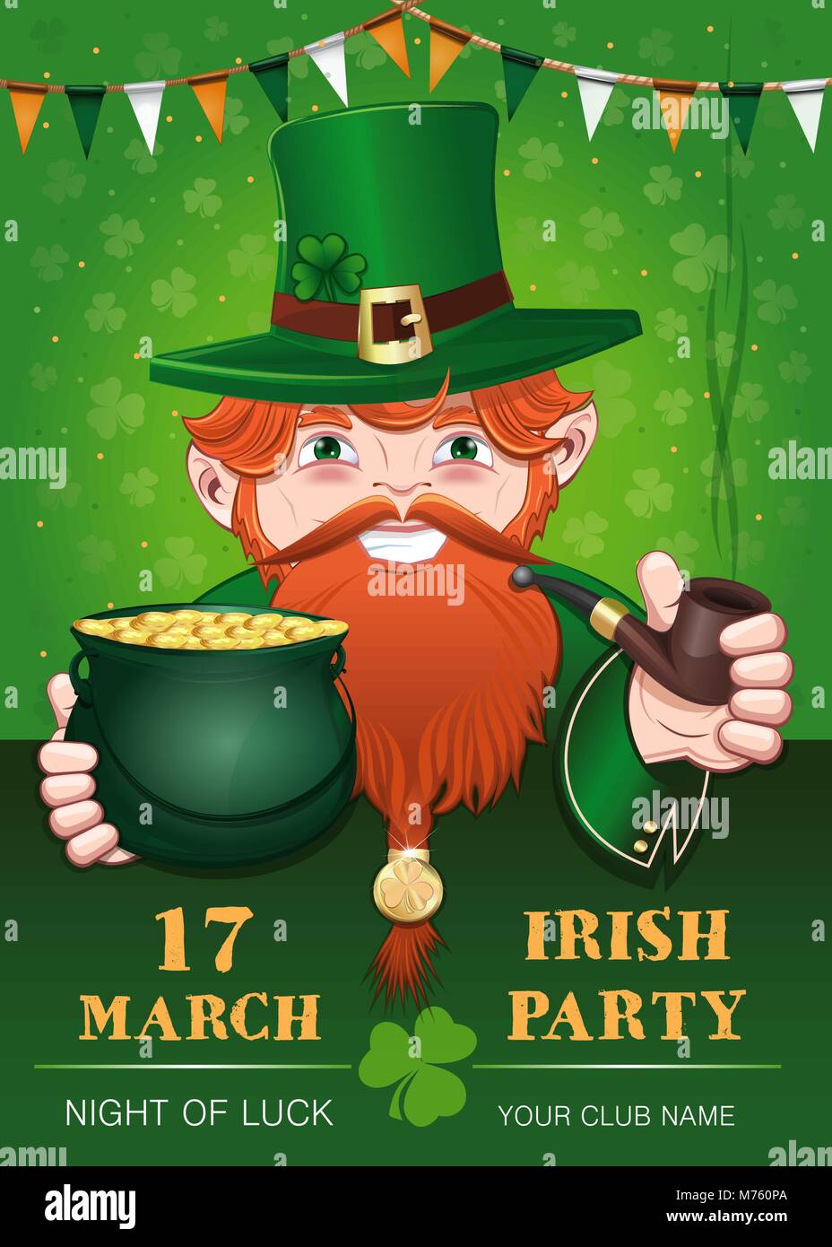 Affiche Pour La St Patrick Day Avec Leprechaun 17 Mars Parti