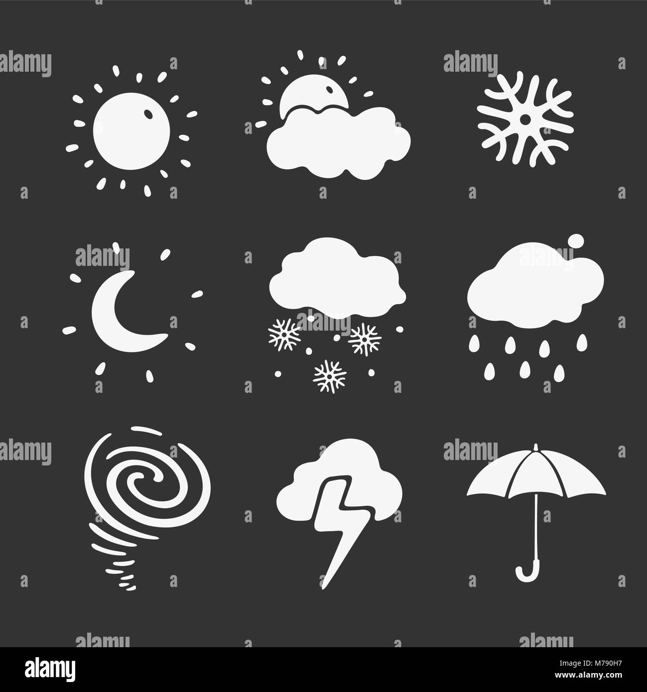 Symboles météo Banque d'images noir et blanc - Alamy