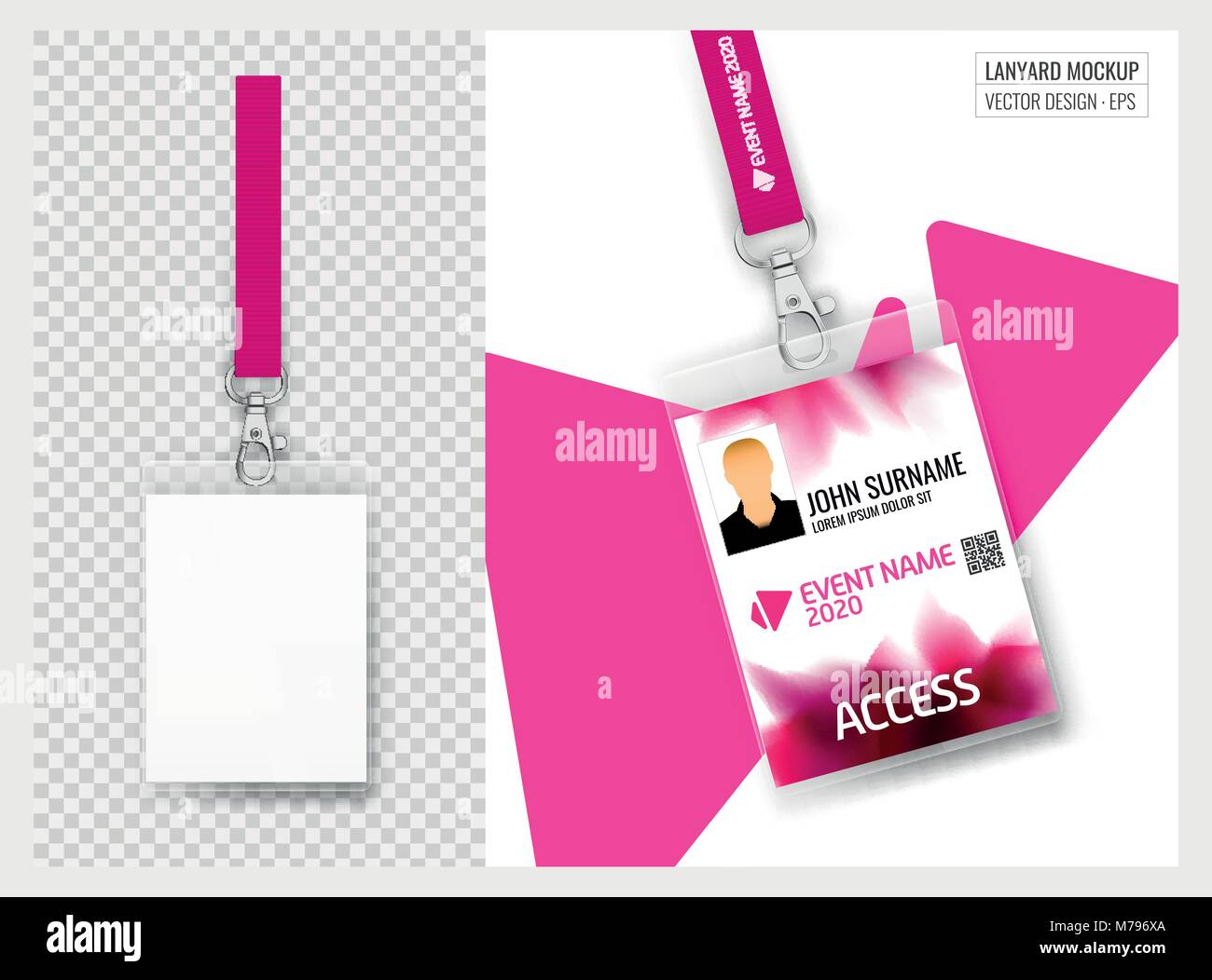 Lanyard design avec fond transparent. Exemple d'un design coloré pour ...