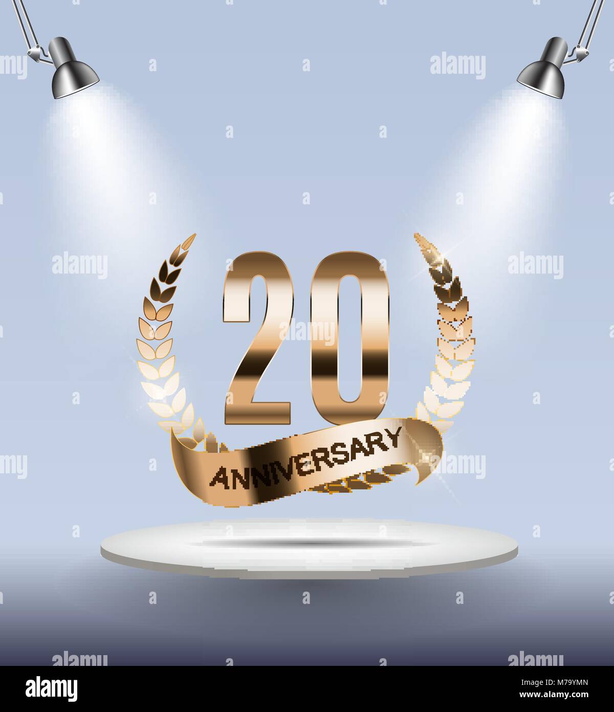20 ans anniversaire Logo du modèle Vector Illustration Image ...