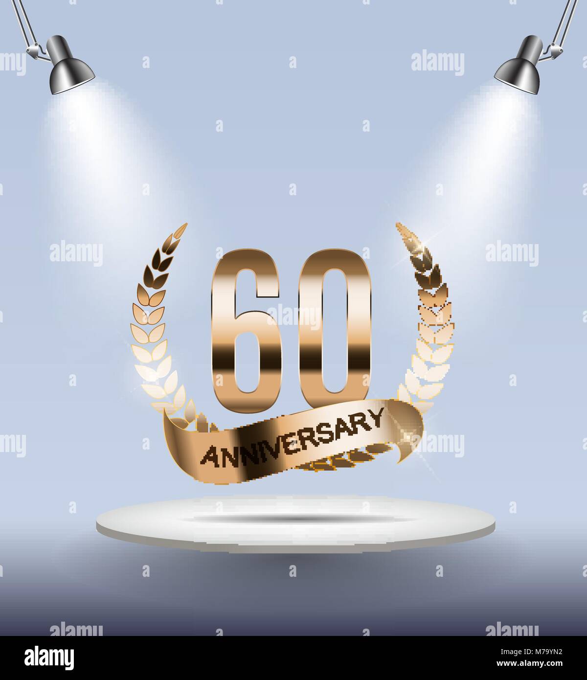 60 ans anniversaire Logo du modèle Vector Illustration Image ...