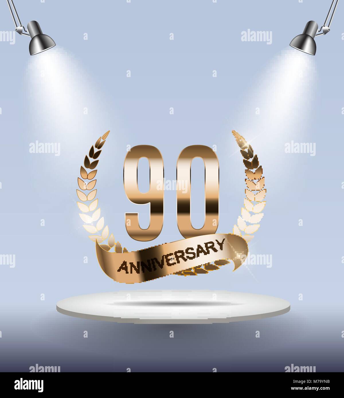 90 ans anniversaire Logo du modèle Vector Illustration Image ...
