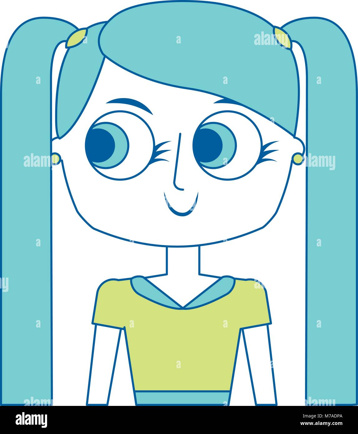 Happy cute teen girl fille cartoon Image Vectorielle Stock - Alamy