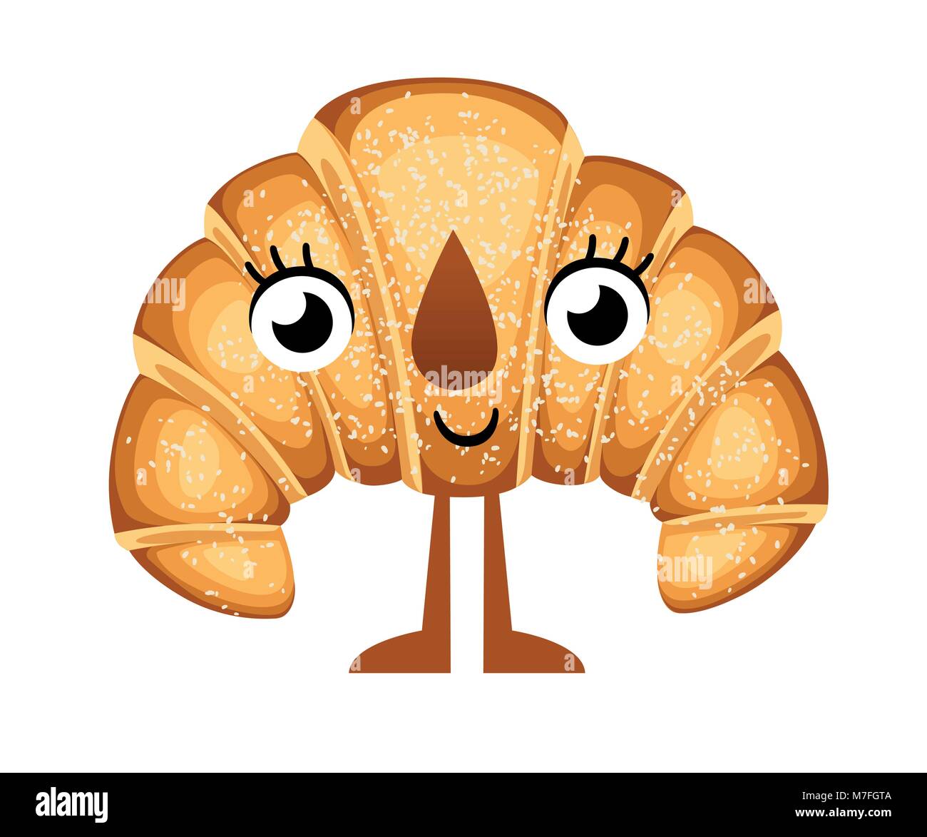 Croissant mignon personnage. Crossiant Mascot. Funny positive et ...