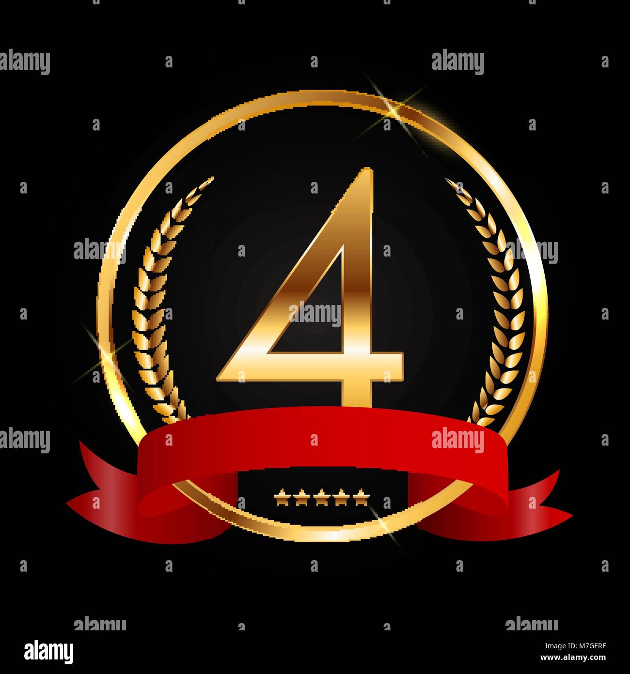 Logo Modèle 4 ans anniversaire Vector Illustration Image Vectorielle ...