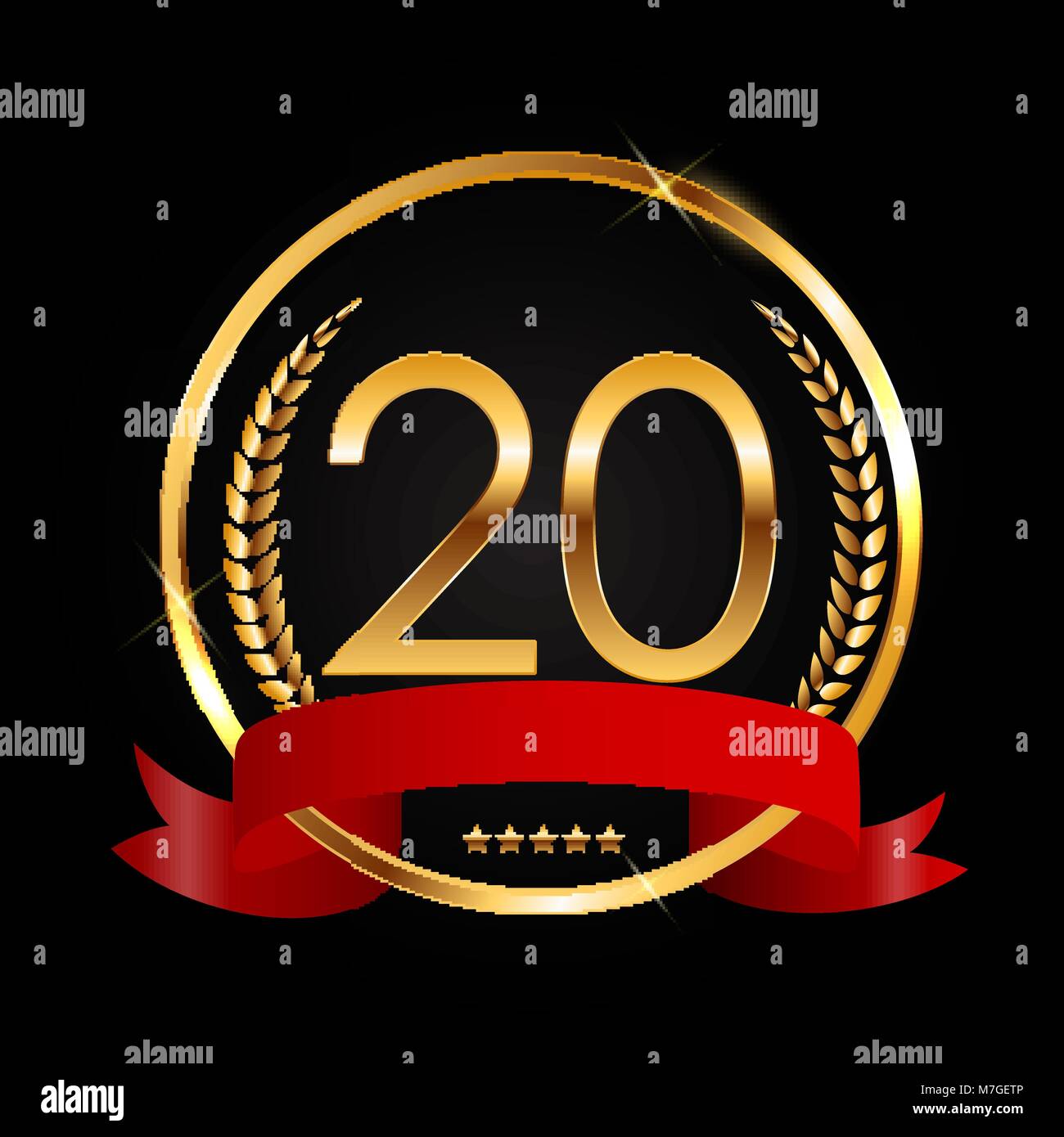 20 ans anniversaire Logo du modèle Vector Illustration Image ...