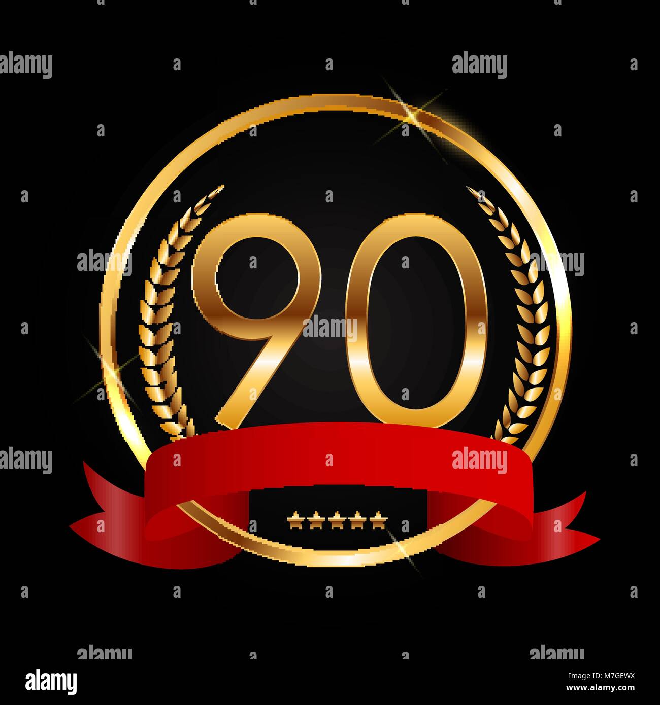 90 ans anniversaire Logo du modèle Vector Illustration Image ...
