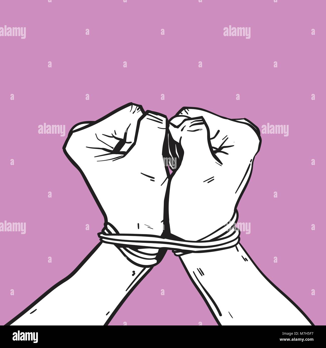 Les mains attachées Banque d'images vectorielles - Alamy