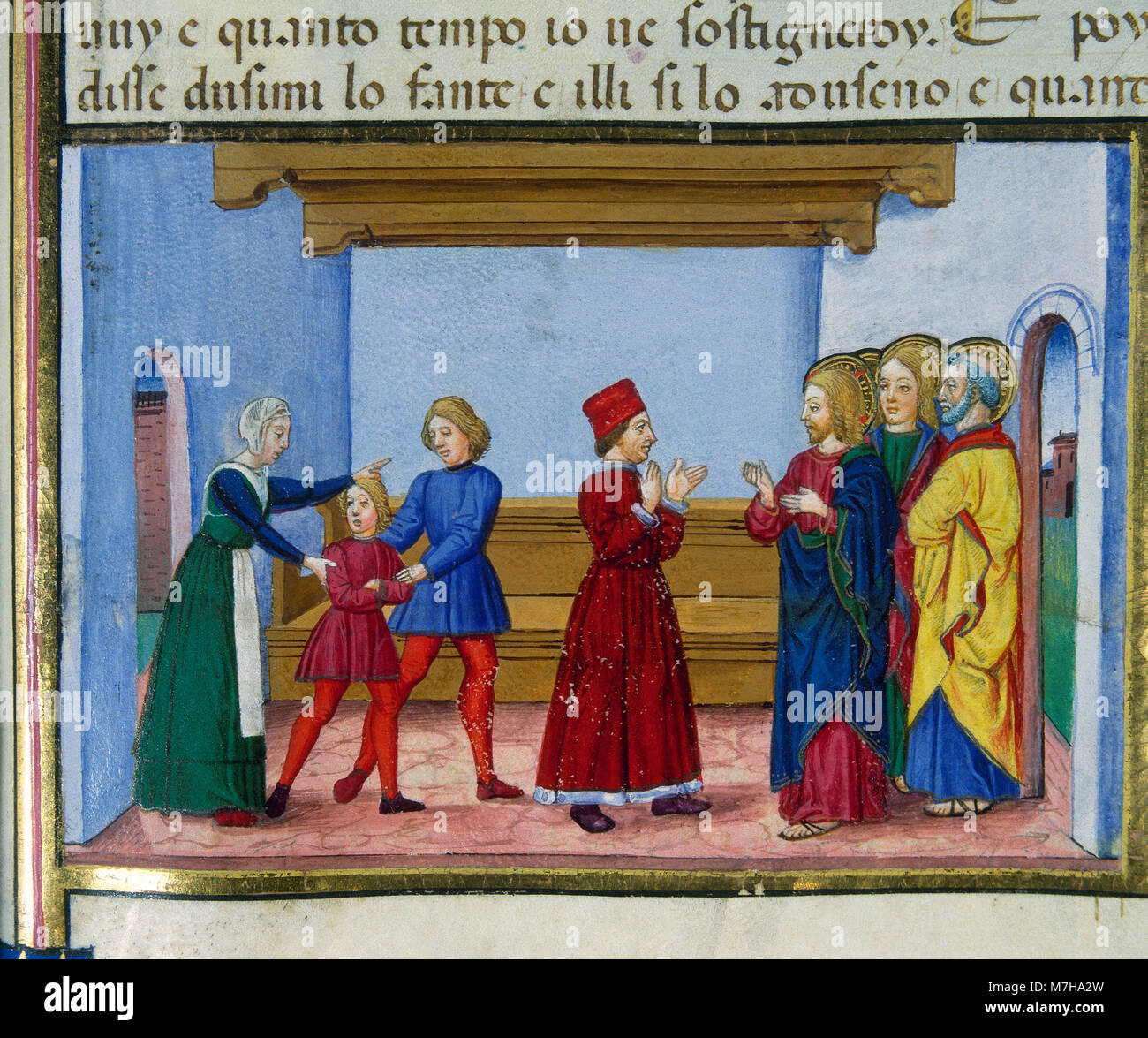 Jésus guérit le jour du sabbat dans la maison du pharisien. Le Codex de ...