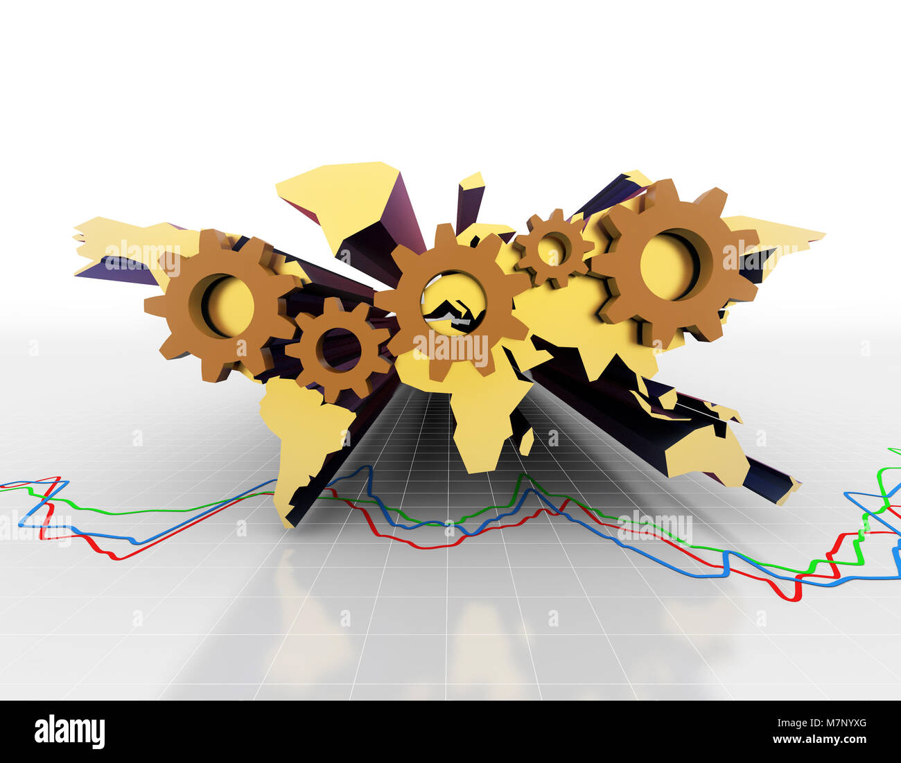 La finance mondiale, carte du monde et pignons Photo Stock - Alamy