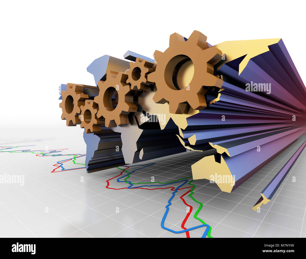 La finance mondiale, carte du monde et pignons Photo Stock - Alamy