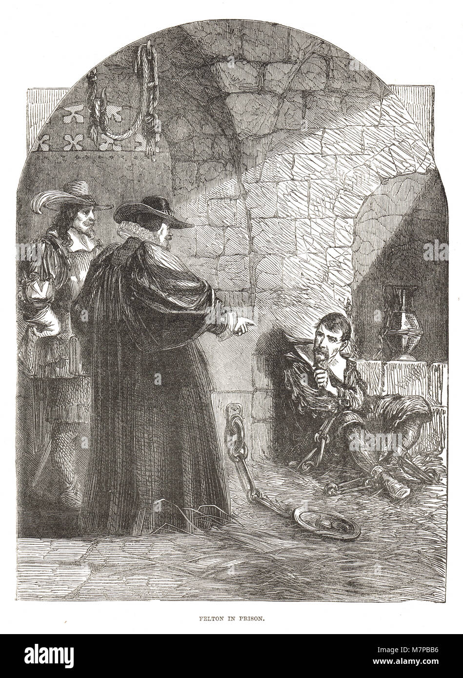 John Felton, assassin du duc de Buckingham, en prison, 1628 Photo Stock ...