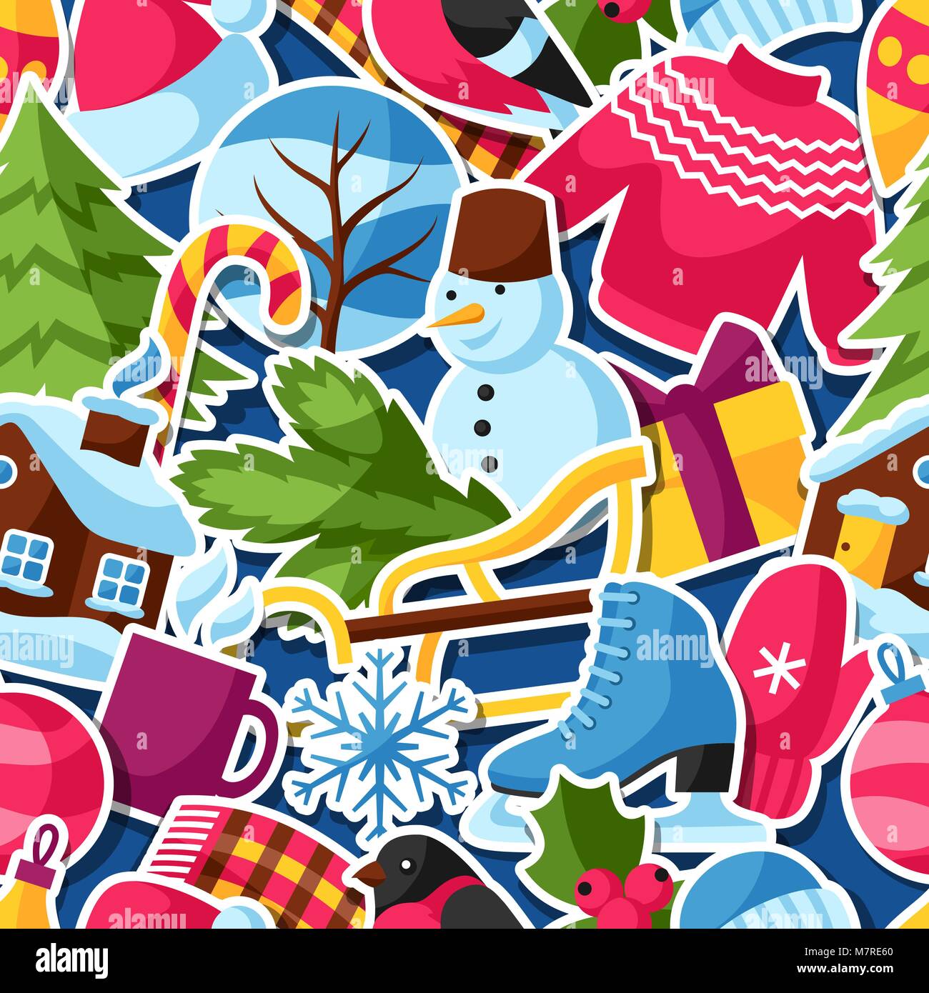 Modèle transparent avec des autocollants d'hiver. Joyeux Noël, Bonne ...