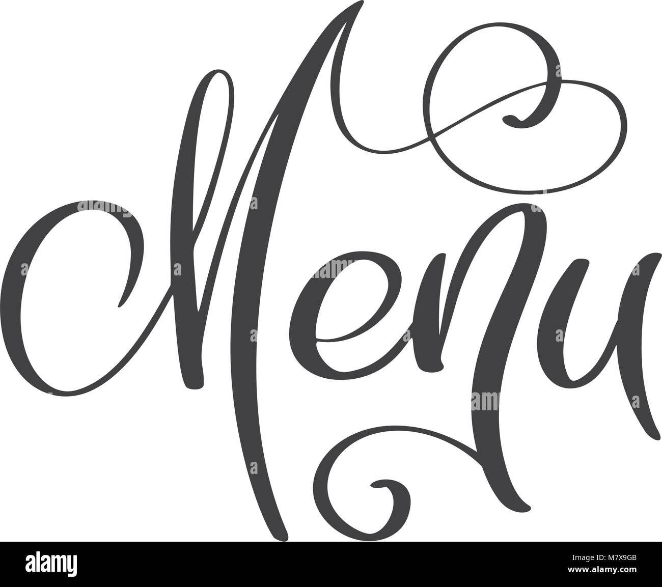 Restaurant Menu lettrage dessiné à la main texte vector illustration ...