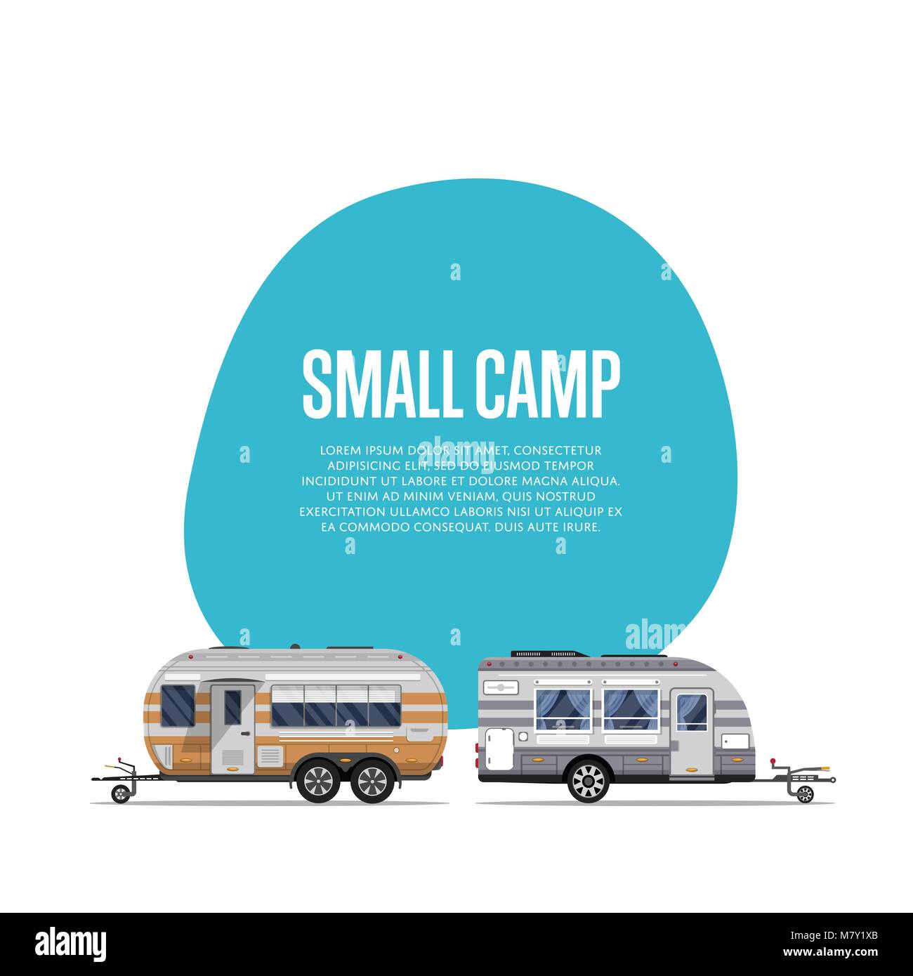 Petit camp poster avec les remorques de tourisme Image Vectorielle ...