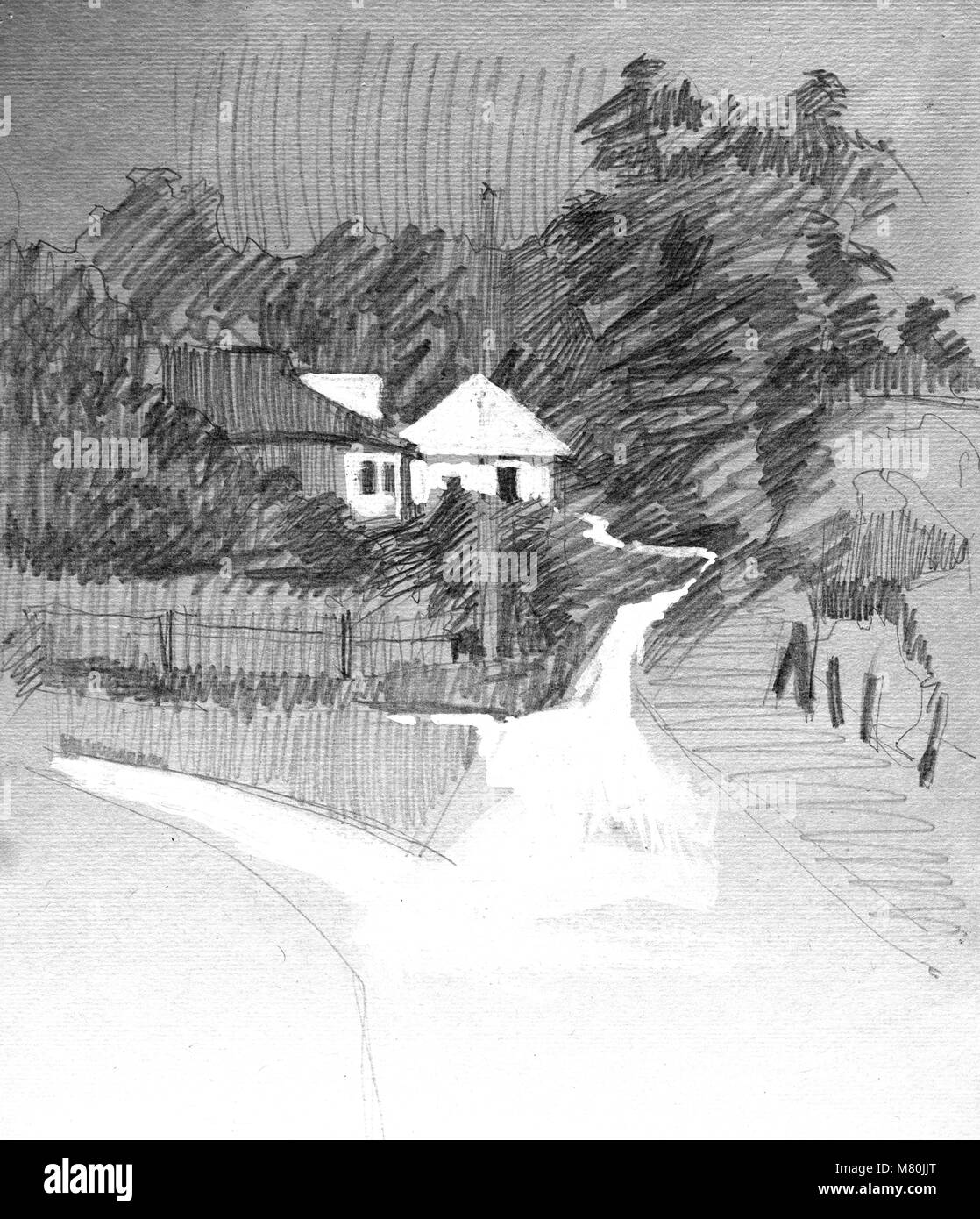 Dessin au crayon, dessin au crayon, croquis croquis Photo Stock - Alamy