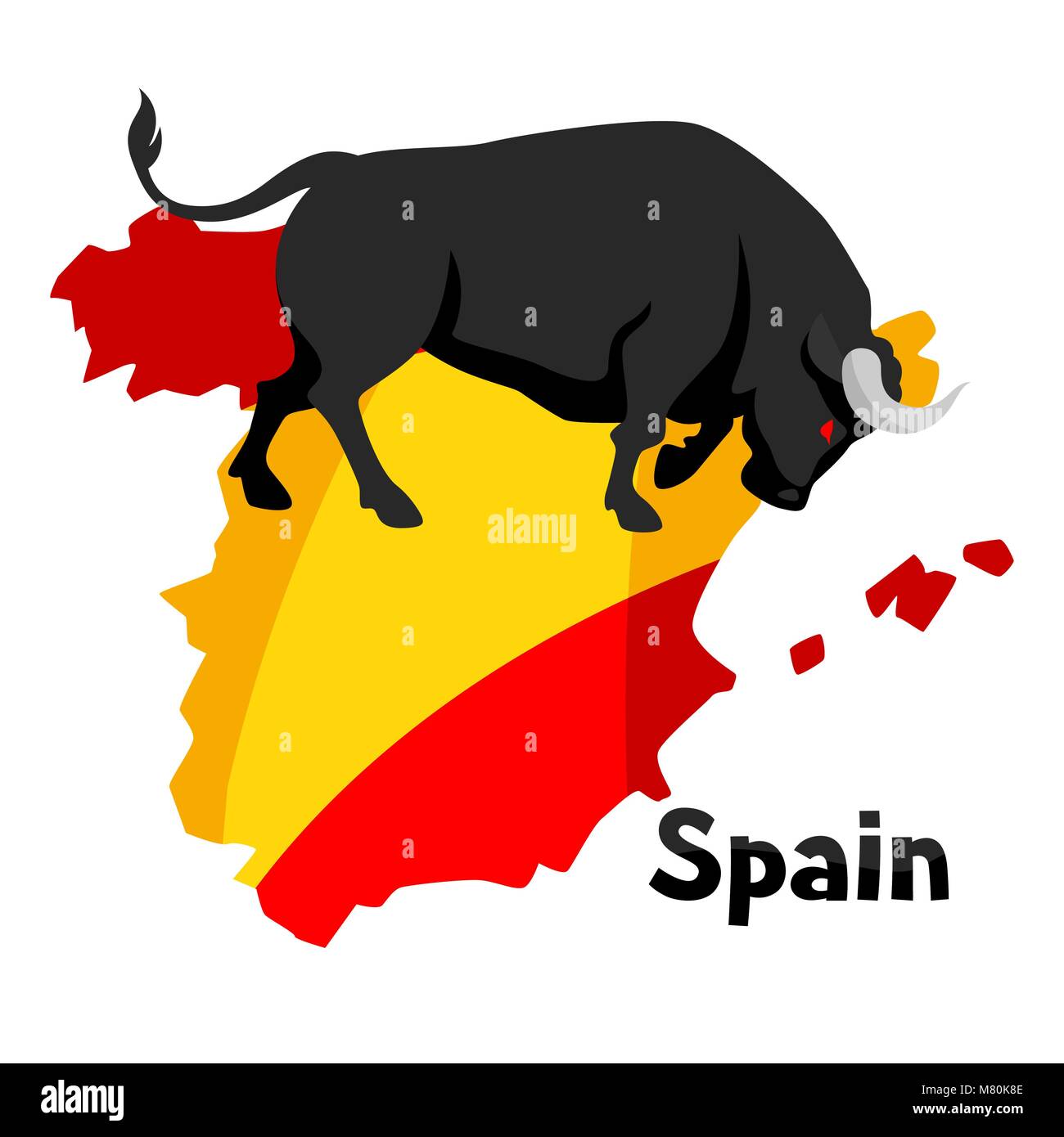 Carte de toro espagne Banque d'images vectorielles - Alamy