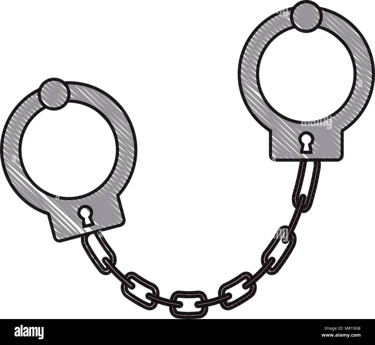 L'icône de menottes sur fond blanc, design coloré. vector illustration ...