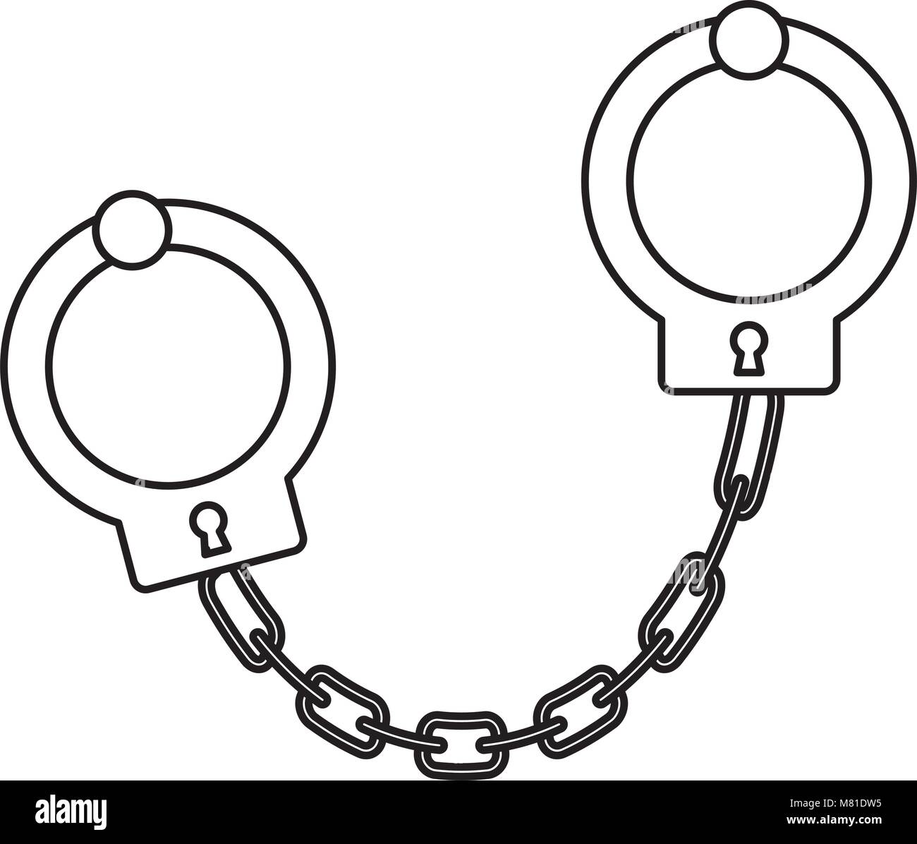 L'icône de menottes sur fond blanc, vector illustration Image ...