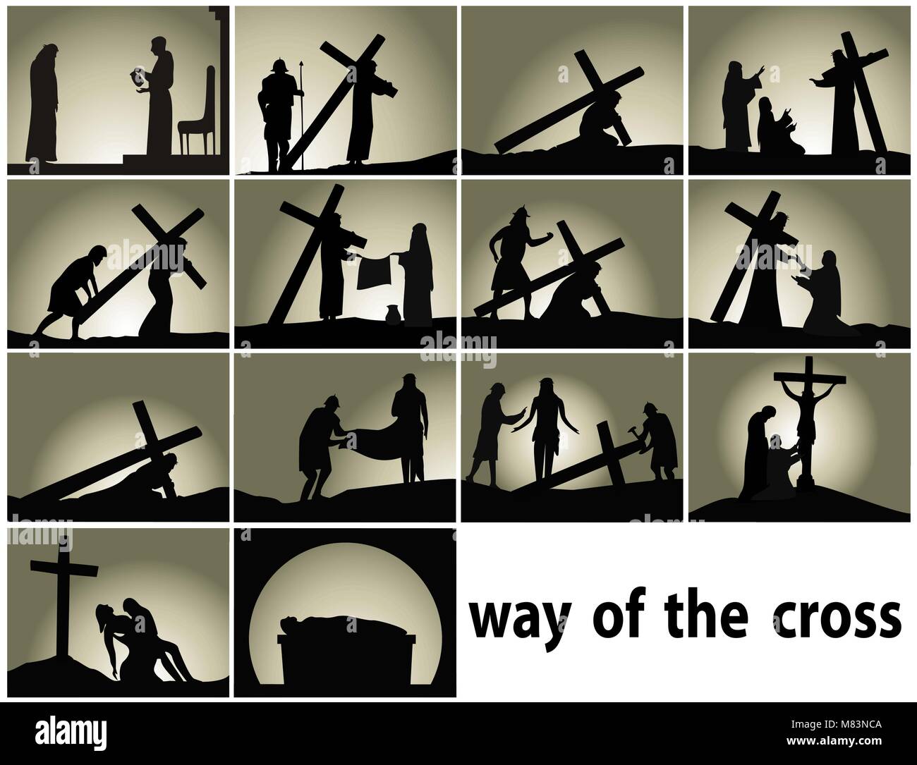 Stations de la croix ou le chemin de la croix Banque d'images ...