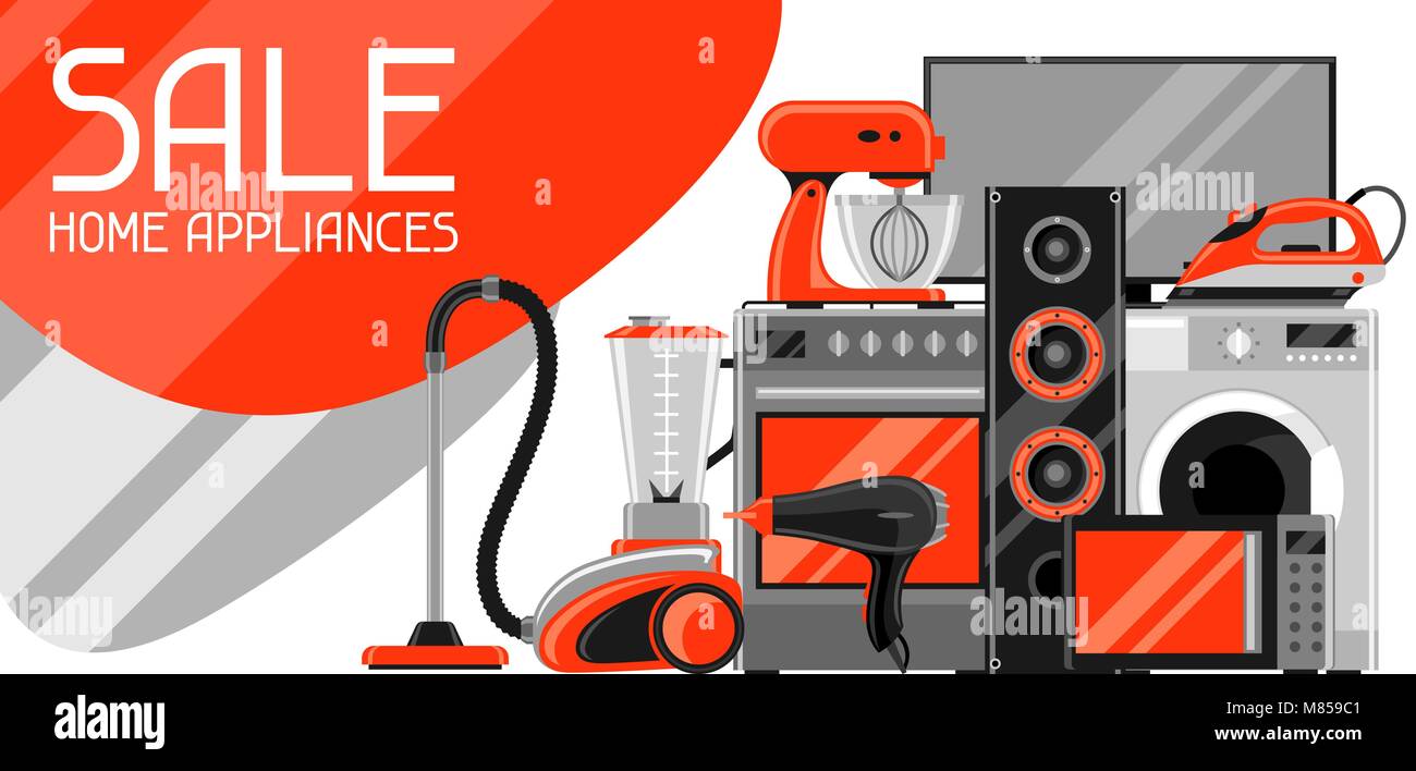 Vente bannière avec l'électroménager. Les articles de maison pour le ...