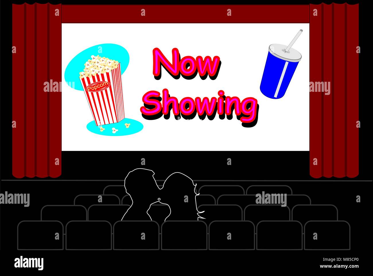 Couple kissing in cinema Banque de photographies et d’images à haute ...