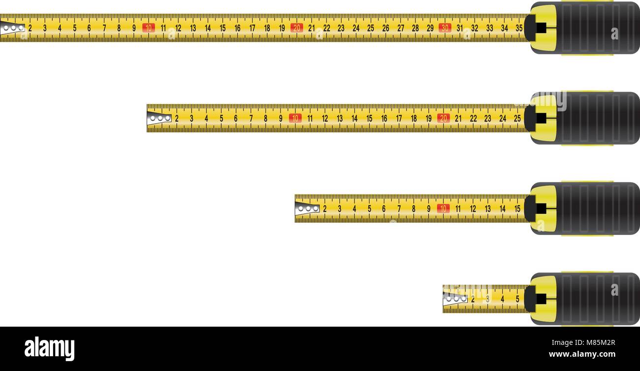 Vector set mètre ruban de mesure isolé sur fond blanc. la construction ...