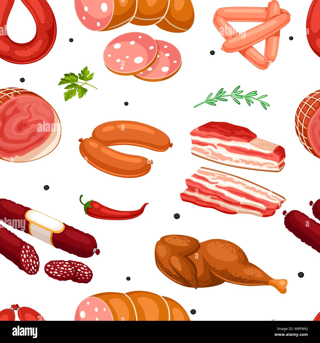 Modèle transparent avec des produits de viande. Illustration de ...