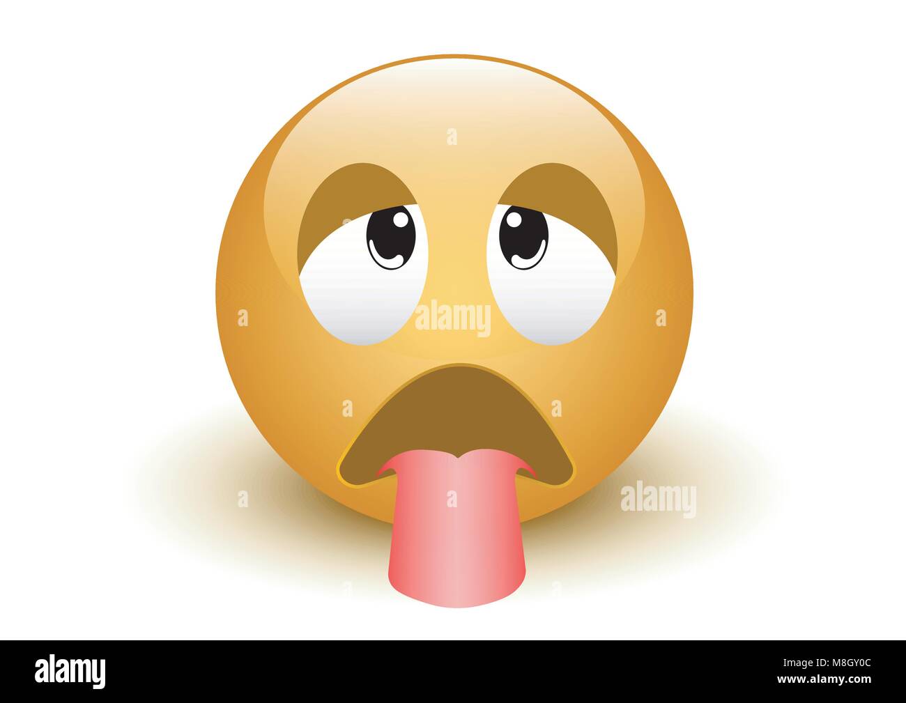 émoticone fatigué Banque d'images vectorielles - Alamy