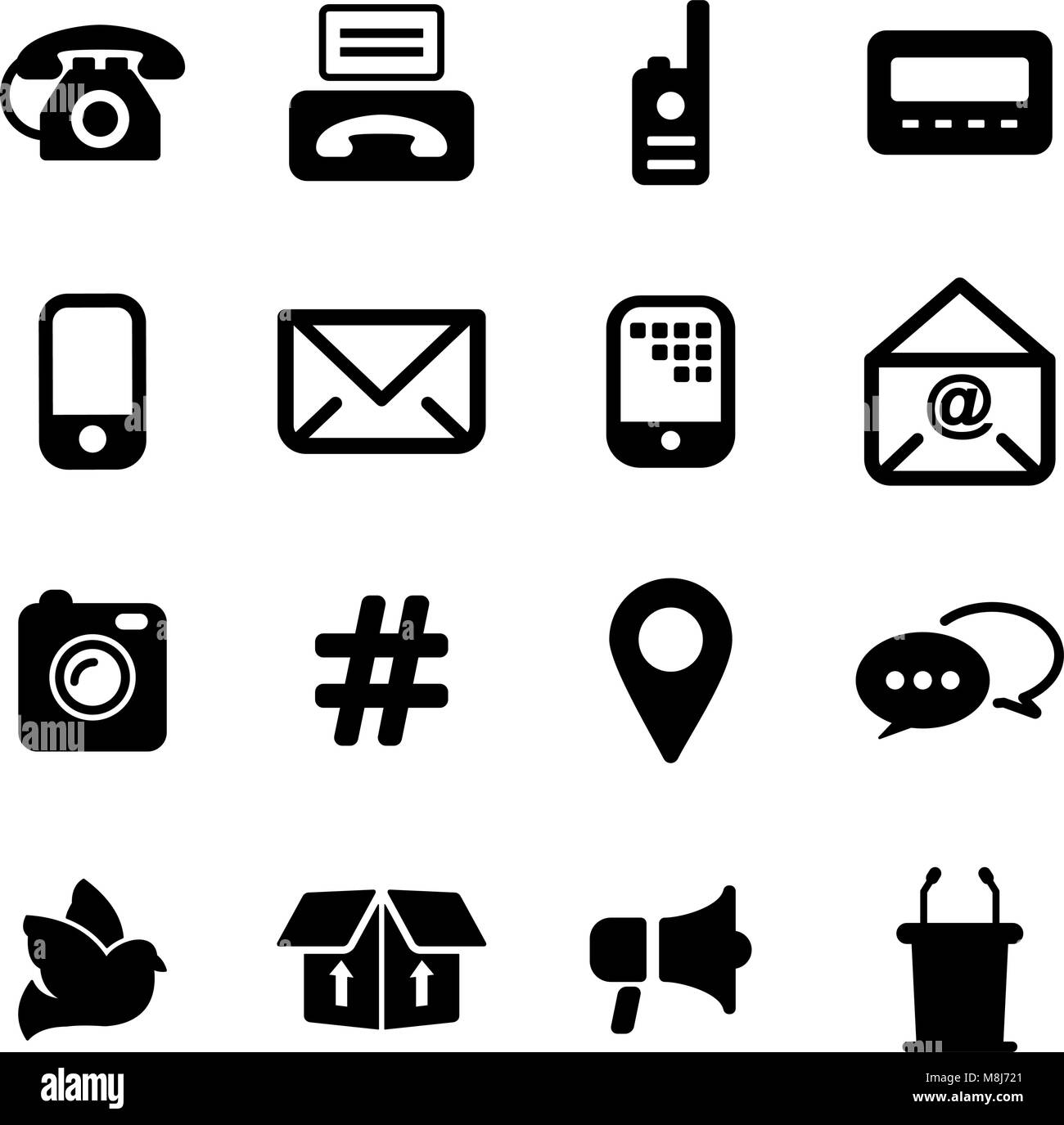 Différents moyens de communication Icons Image Vectorielle Stock - Alamy