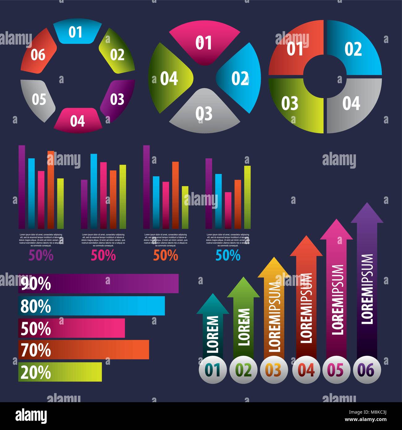 Diagramme statistique infographies Image Vectorielle Stock - Alamy