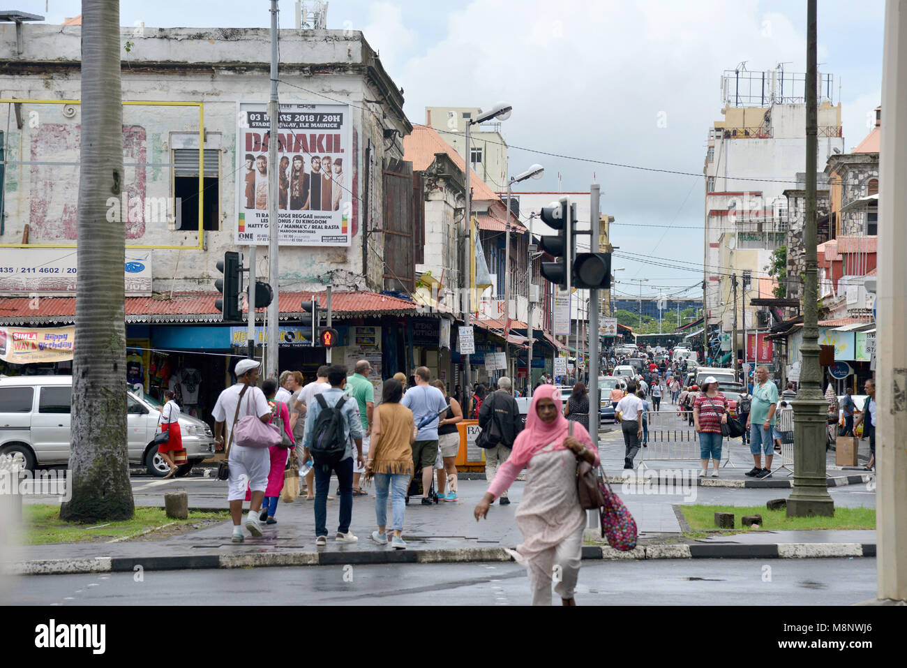 25 janvier 2018, Maurice, Port Louis : une vue de la rue dans le centre ...