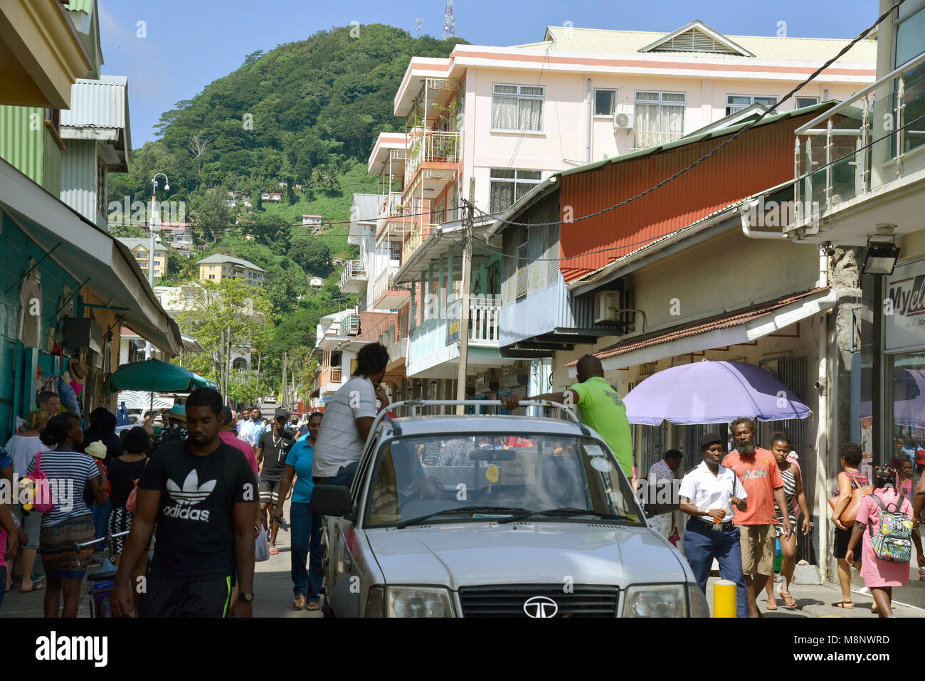 22 janvier 2018, les Seychelles, Victoria : une vue de Lodge Street, la ...