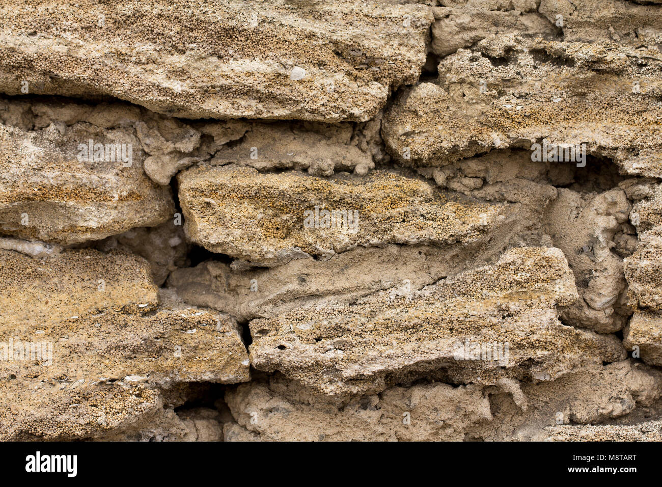 La texture du mur de pierre de la surface poreuse, horizontal tourné ...