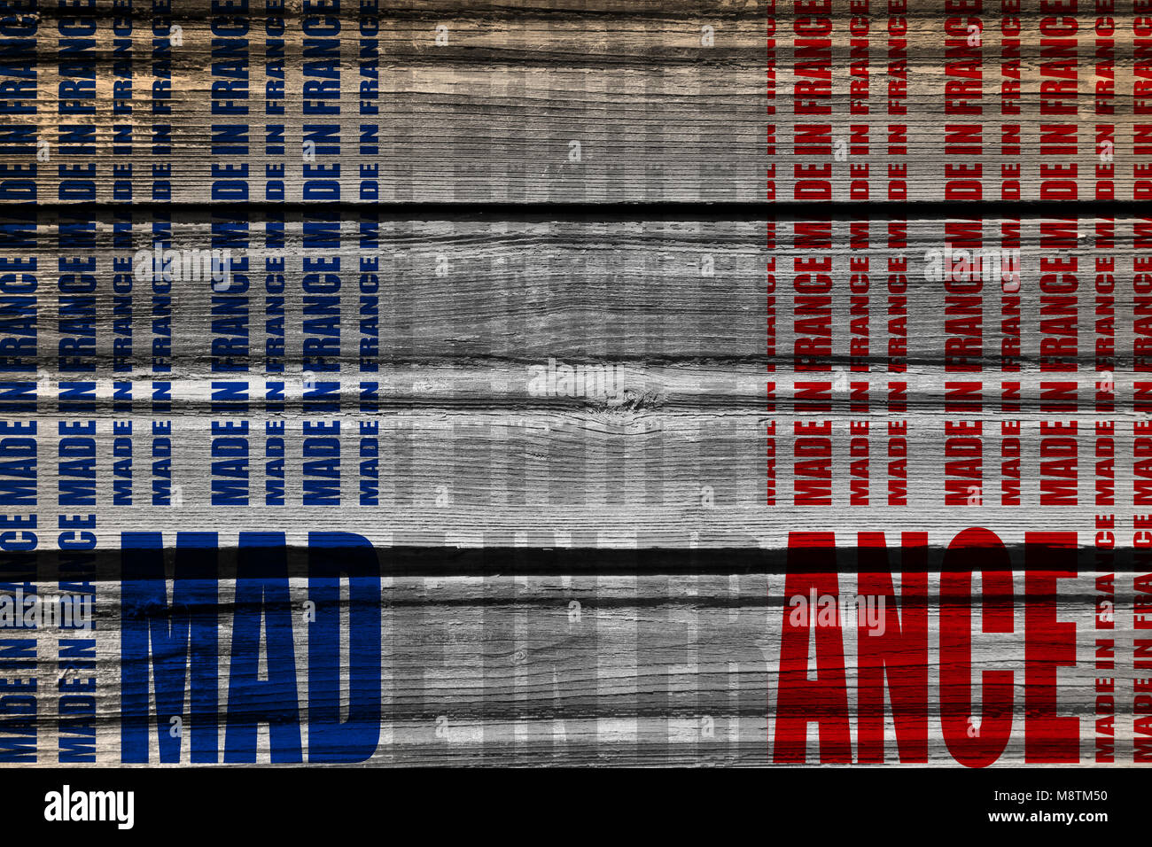 Fabriqué en France texte et code barres de mêmes mots Photo Stock - Alamy