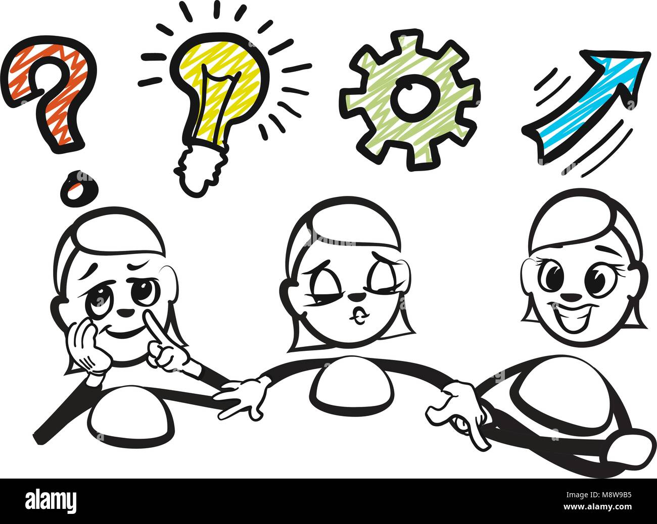 Brainstorming stickman Banque d'images vectorielles - Alamy