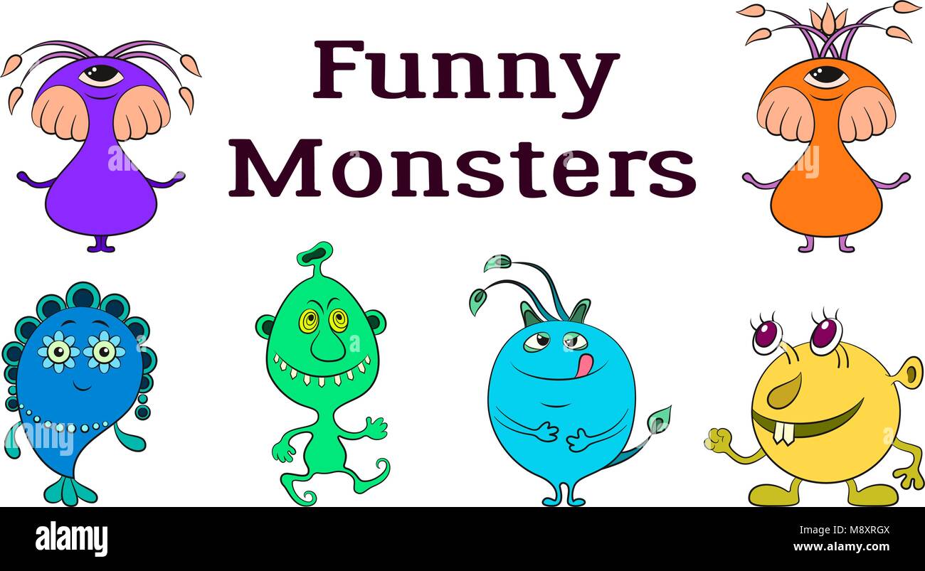 Monstres Cartoon Set Image Vectorielle Stock - Alamy