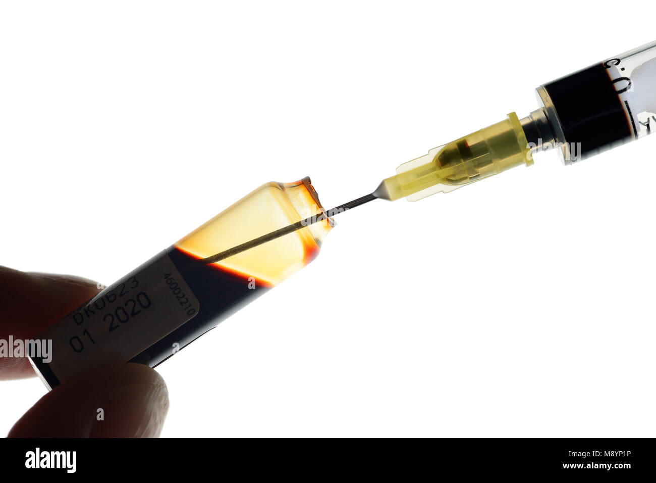 Flacon et seringue, la préparation pour une injection de fer, utilisé ...