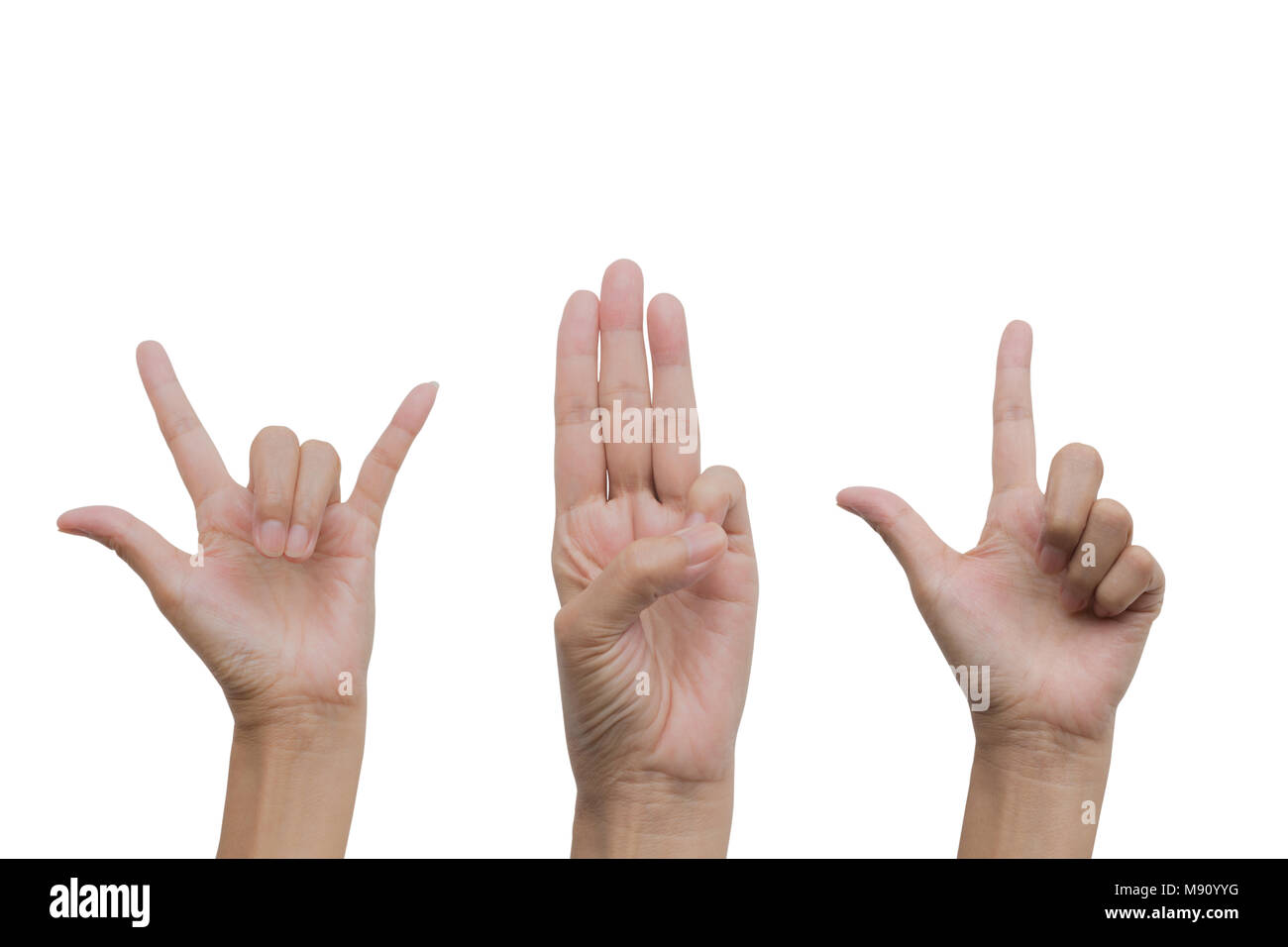 Ensemble de geste de la main et de relevé isolé sur fond blanc ...