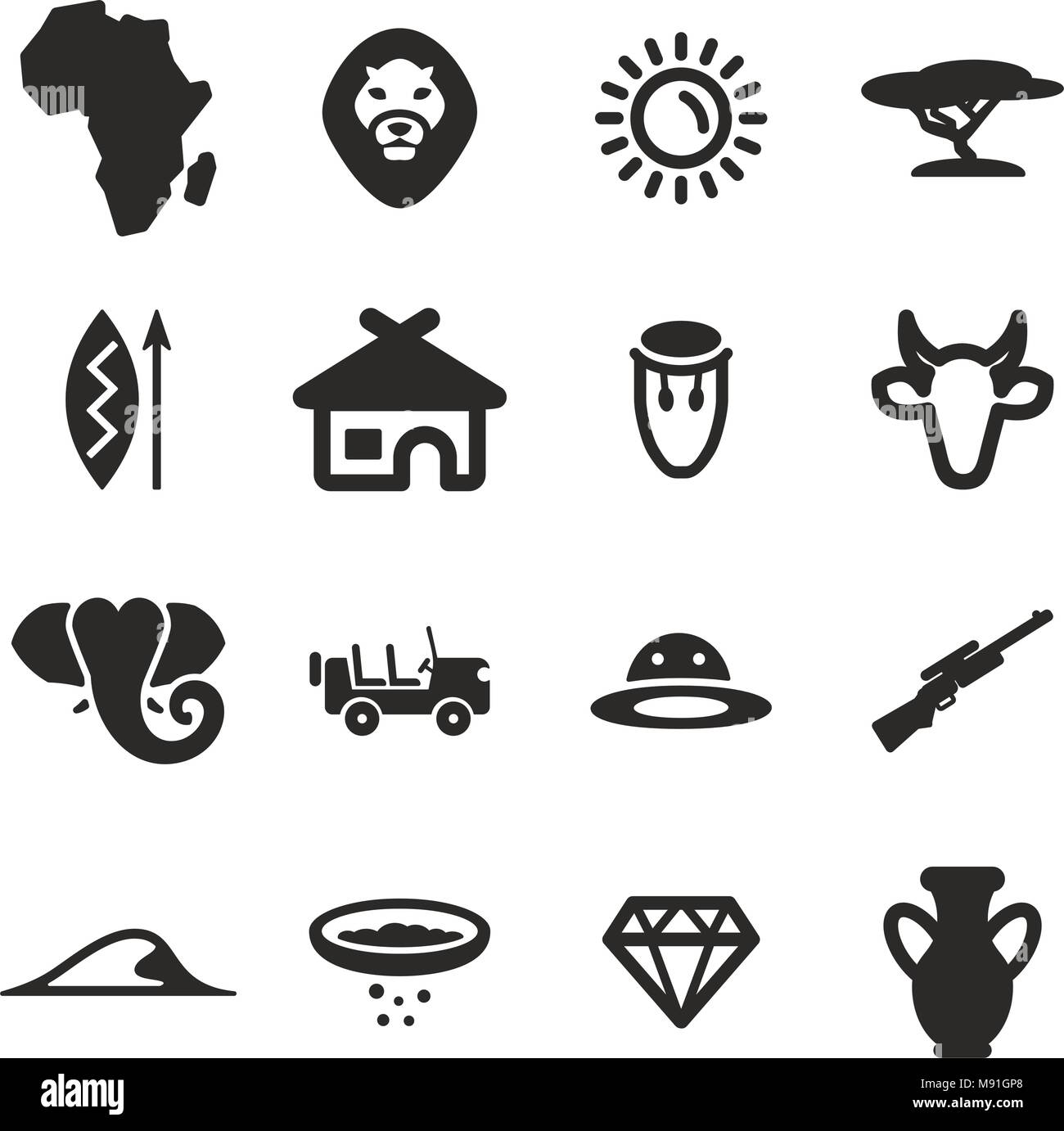 African hut icons Banque de photographies et d’images à haute ...